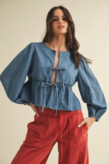 The Denim Darling Top 💙 – Midwestern Mama Boutique