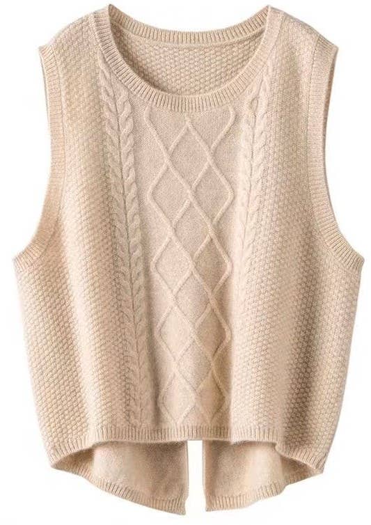Cable Knit Slit Sweater Vest – Midwestern Mama Boutique